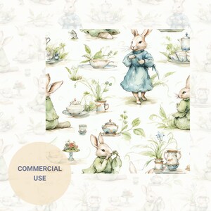 Seamless Beatrix Potter Toile De Jouy Inspired Pattern Potter Rabbit ...
