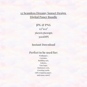 Seamless Sunset Sky Pattern Clouds Digital Paper Seamless Dreamy Sky ...