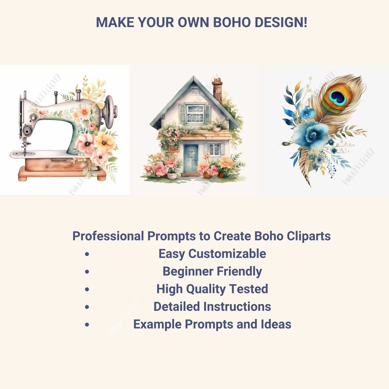 Midjourney Prompts for Watercolor Boho Design AI Bohemian Arts - Etsy