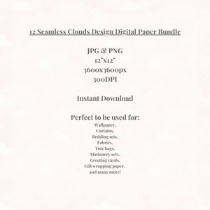 Seamless Clouds Pattern Digital Paper Seamless Dreamy Cloud Pattern ...