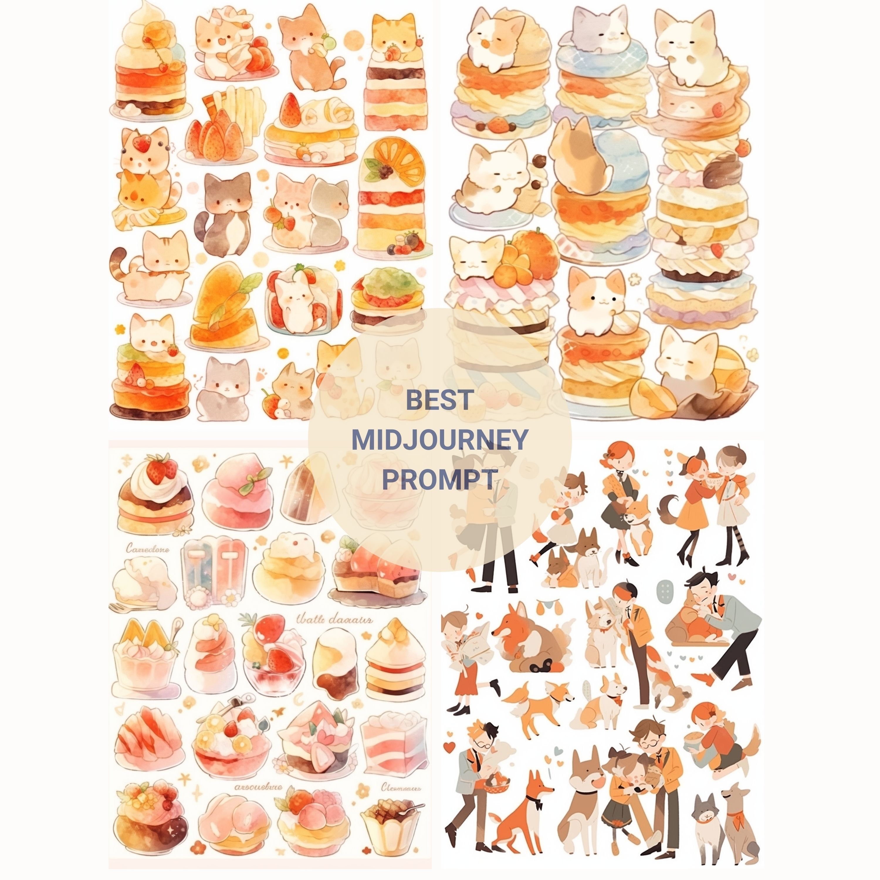 Midjourney Niji 5 Sticker Sheets Prompts AI Ultimate Stickers - Etsy