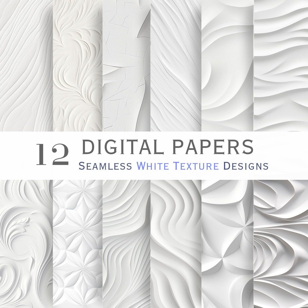 White Textured Paper Seamless High Trad Pattern Wallpaper Digital ...