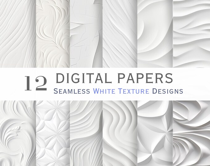 White Textured Paper Seamless High Trad Pattern Wallpaper Digital ...