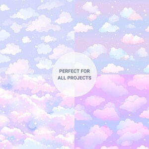 Seamless Clouds Pattern Digital Paper Seamless Dreamy Cloud Pattern ...