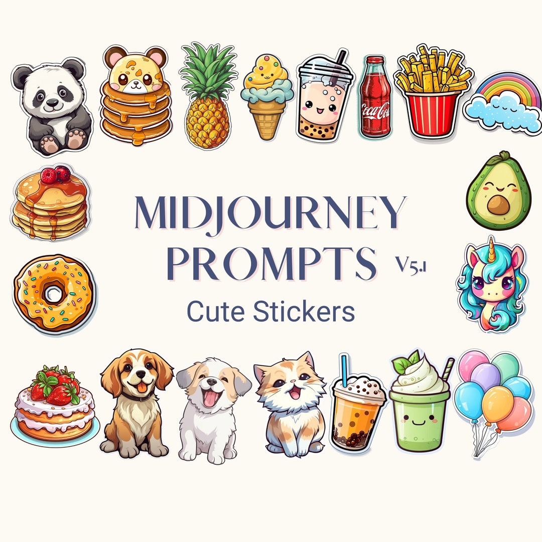 Midjourney Prompts for Stickers AI Cute Stickers Guide Vector Arts ...