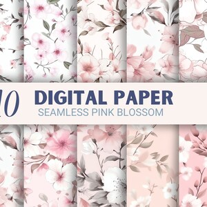 Seamless Blossom Digital Paper Seamless Cherry Blossom - Etsy