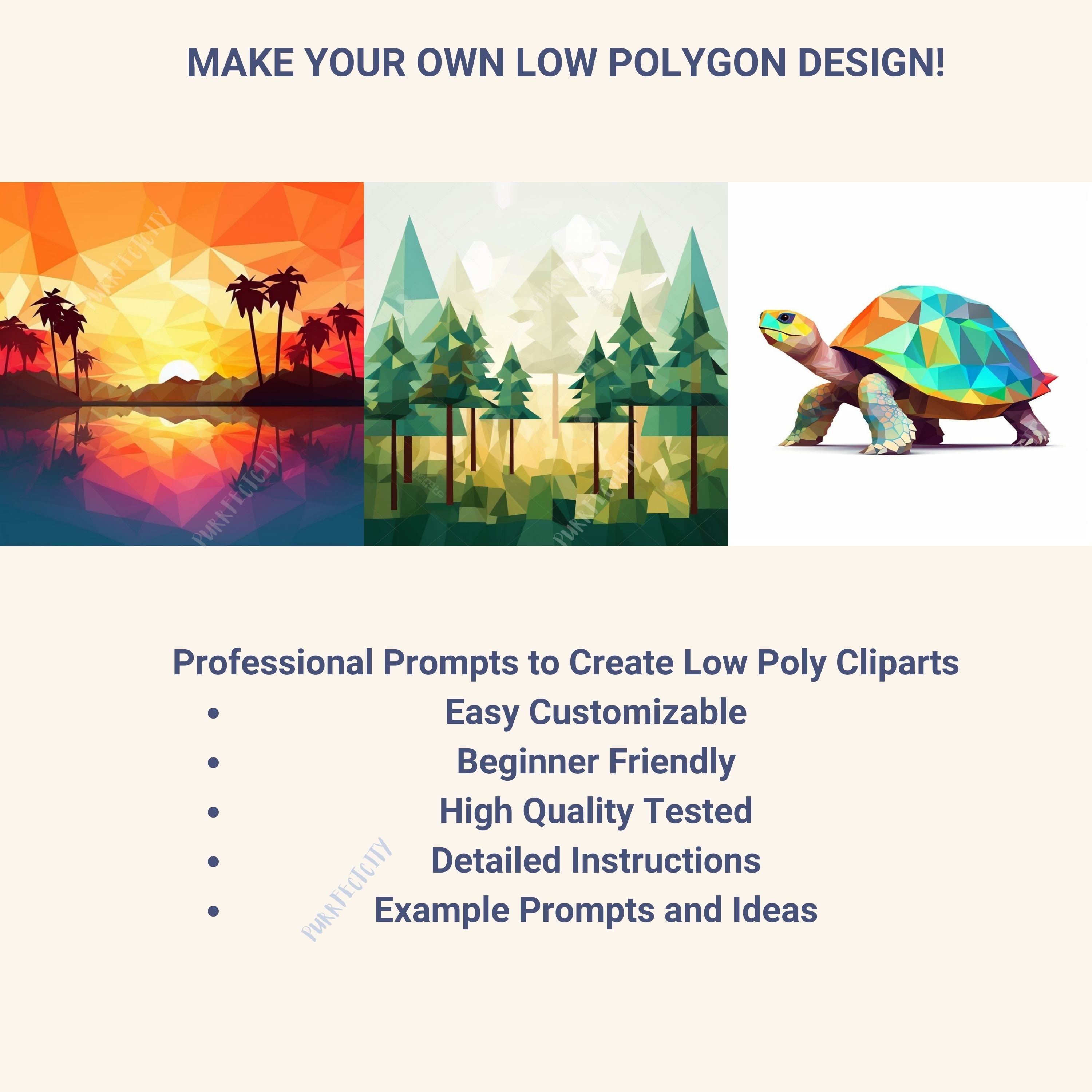 Midjourney Prompts for Low Poly Cliparts AI Polygons Arts - Etsy Israel