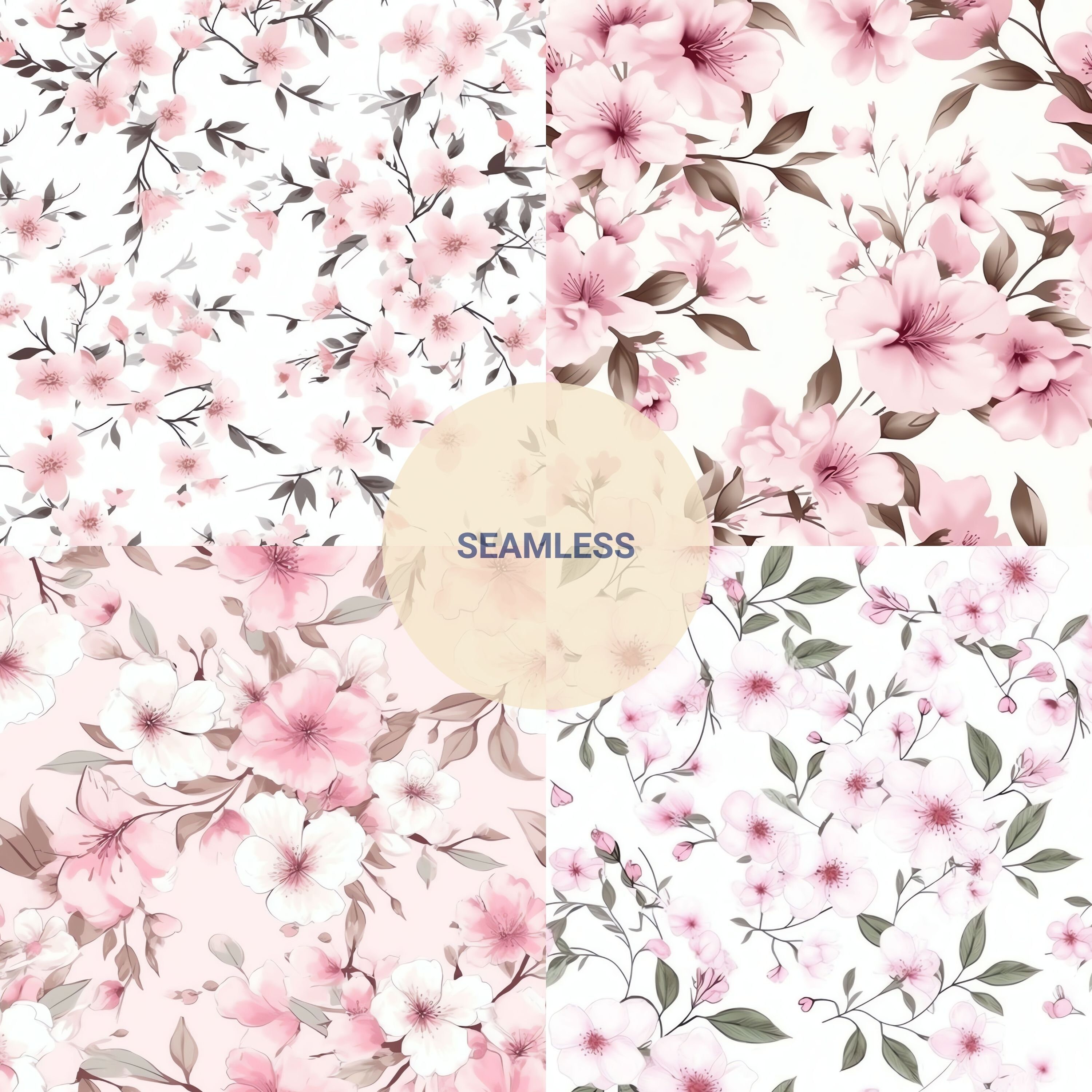 Seamless Blossom Digital Paper Seamless Cherry Blossom - Etsy