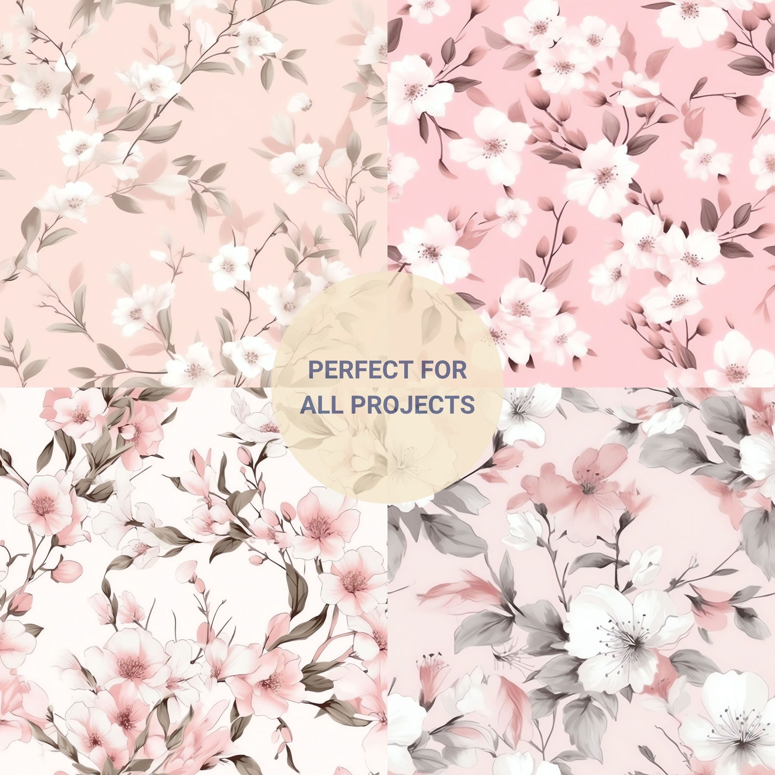 Seamless Blossom Digital Paper Seamless Cherry Blossom - Etsy