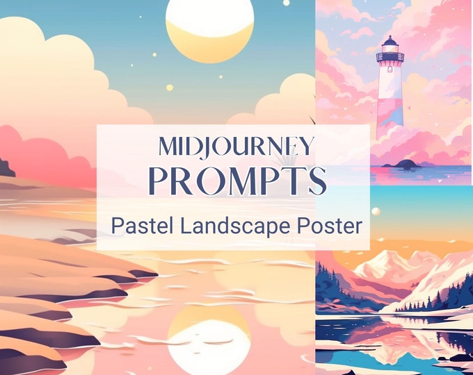 Midjourney Prompts for Landscape Poster Illustrations Pastel Highly ...