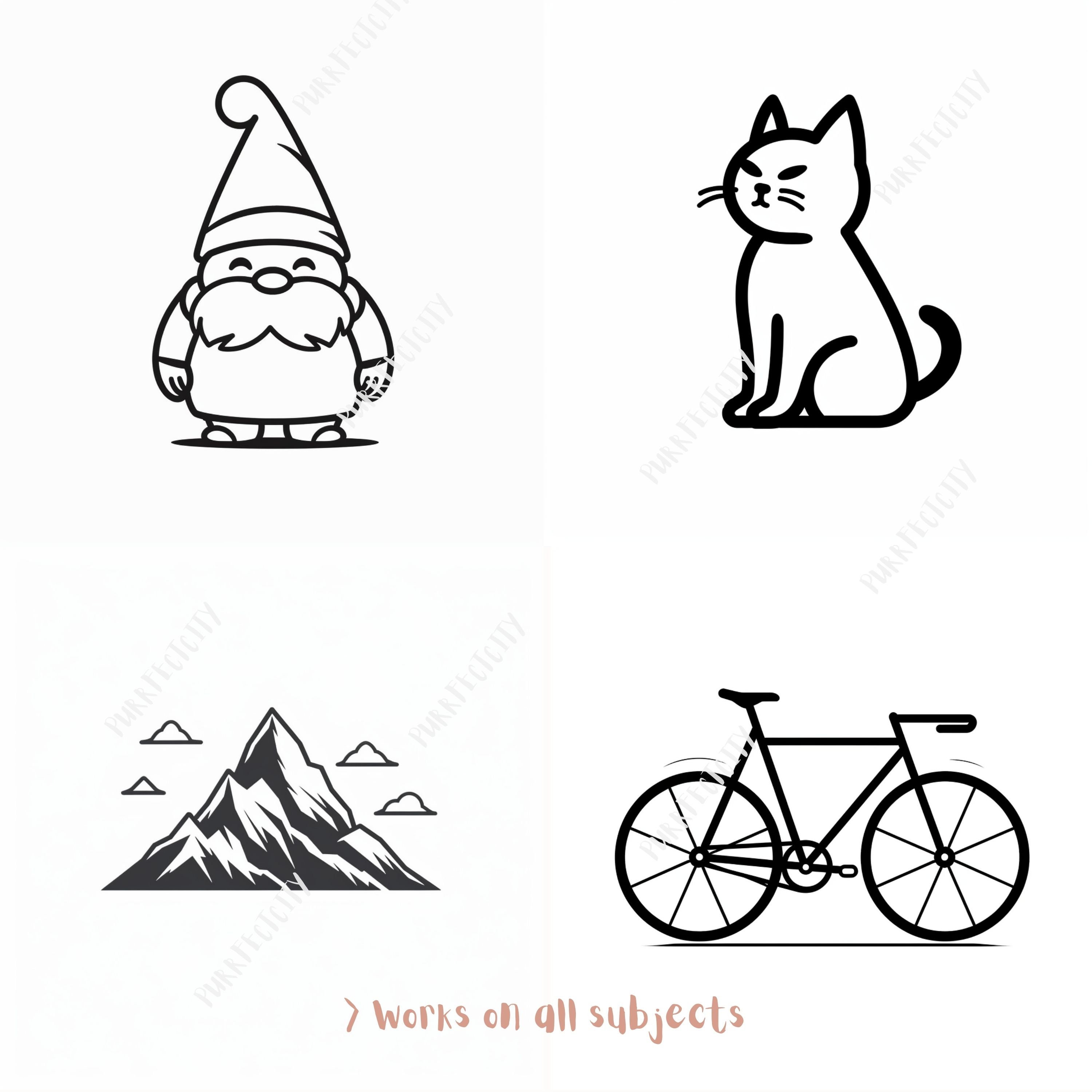 Line Art Midjourney Prompts for Silhouette Prompt Stickers Mid - Etsy