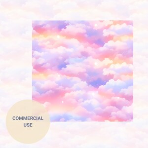 Seamless Sunset Sky Pattern Clouds Digital Paper Seamless Dreamy Sky ...