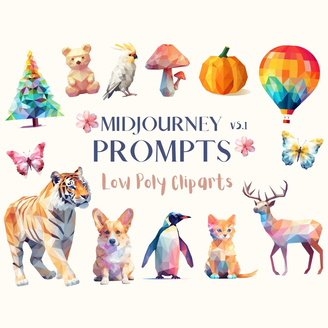 Midjourney Prompts for Low Poly Cliparts AI Polygons Arts Midjourney ...