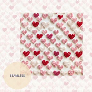 Seamless Knitted Hearts Embroidery Pattern Digital Download 3D Knitted ...