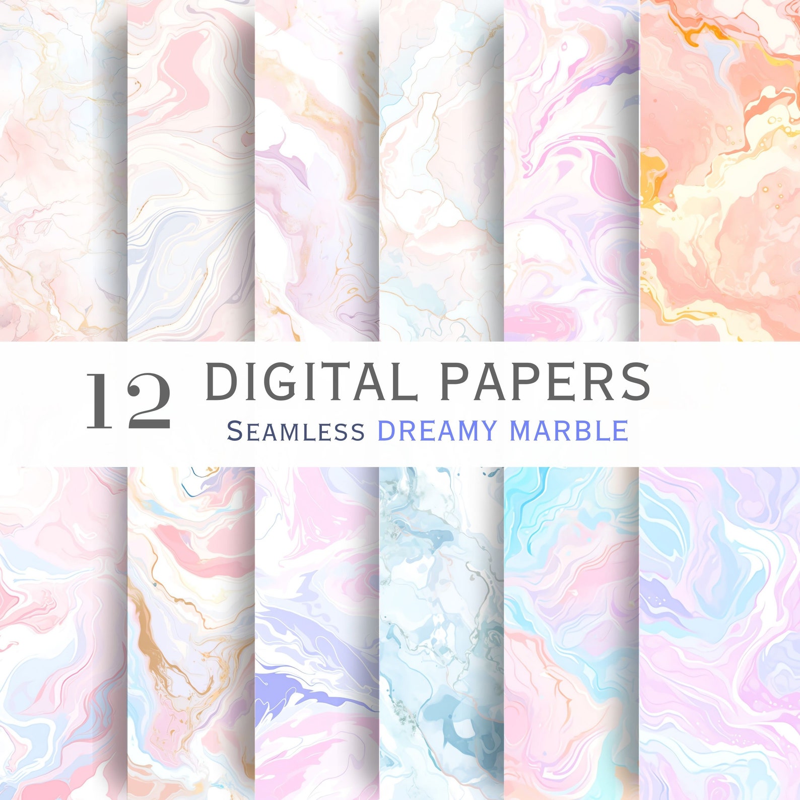 Seamless Marble Pattern Digital Paper Dreamy Marble Seamless - Etsy
