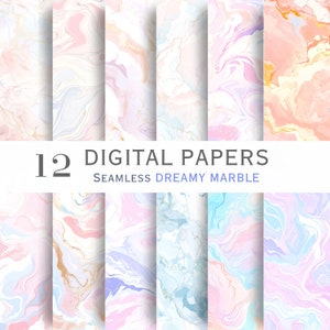 Seamless Marble Pattern Digital Paper Dreamy Marble Seamless Pattern ...