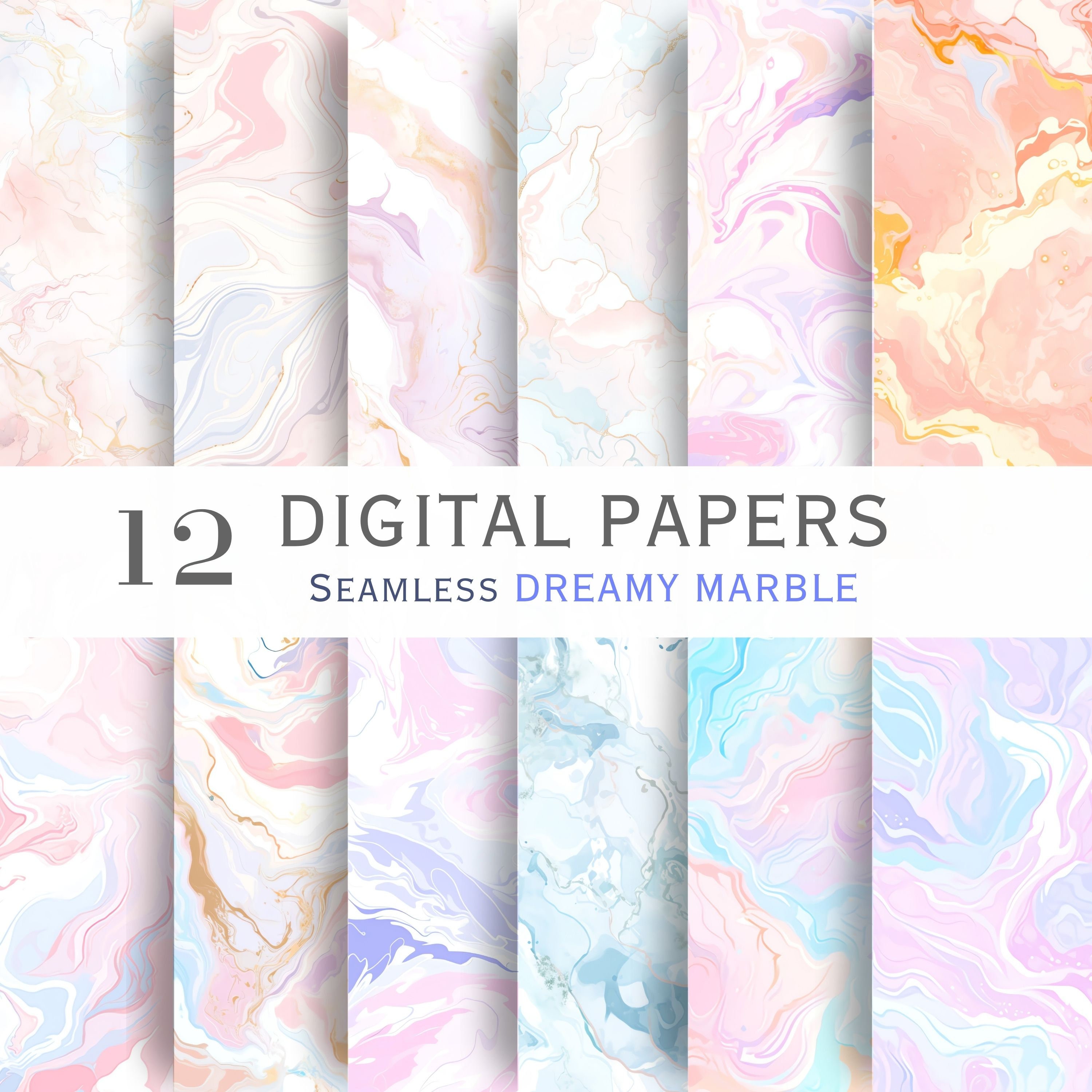 Seamless Marble Pattern Digital Paper Dreamy Marble Seamless - Etsy