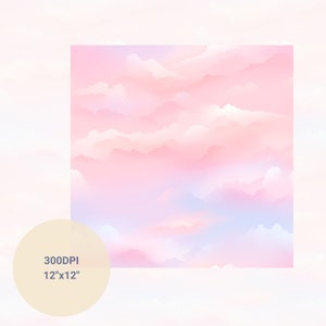 Seamless Sunset Sky Pattern Clouds Digital Paper Seamless Dreamy Sky ...