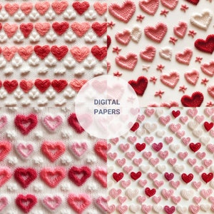 Seamless Knitted Hearts Embroidery Pattern Digital Download 3D Knitted ...