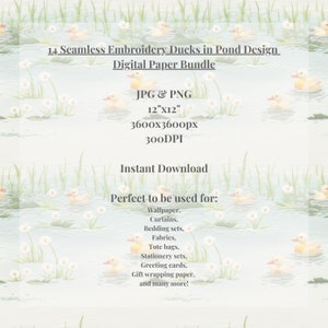 Seamless Knitted Ducks Embroidery Pond Pattern Digital Download 3D ...