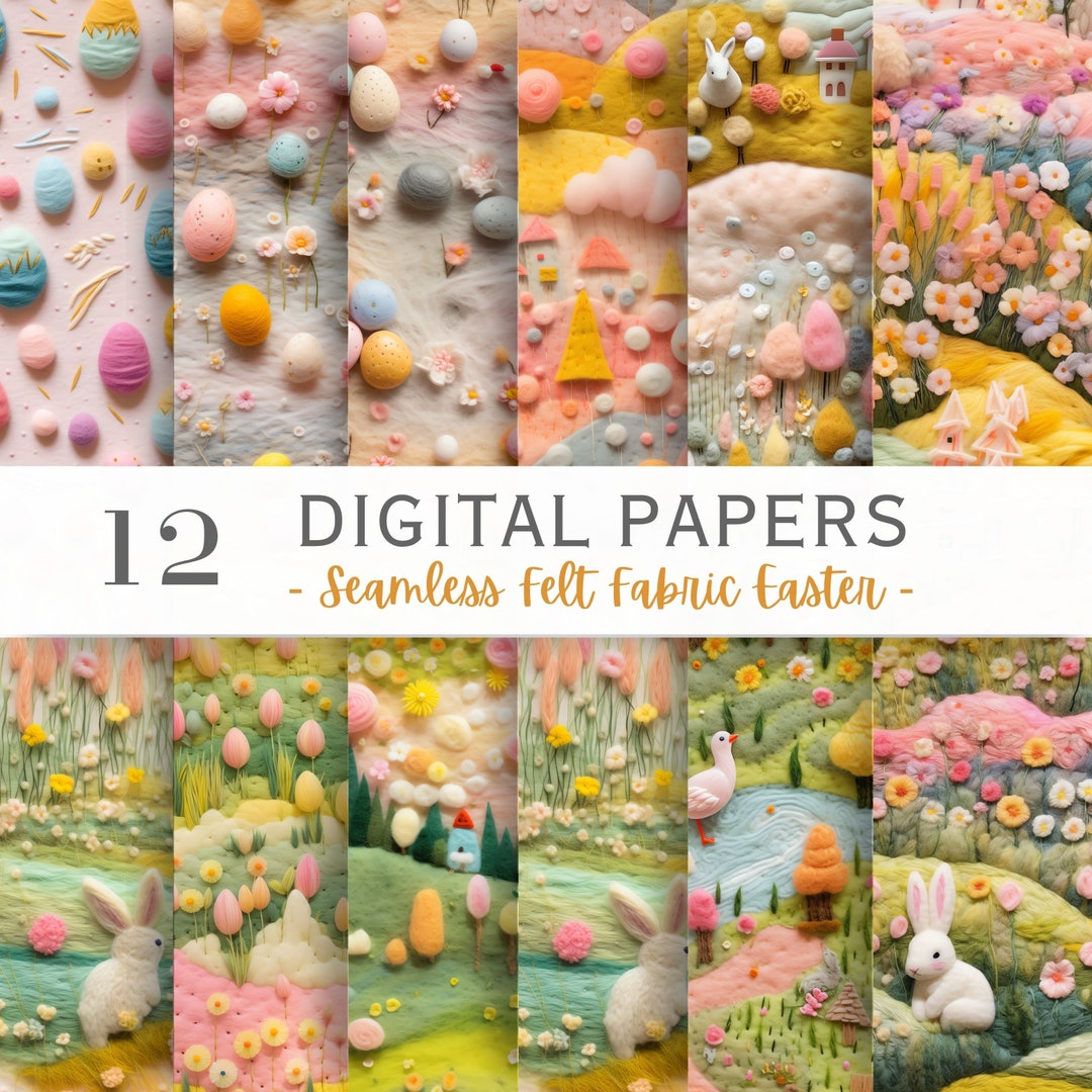 Seamless Easter Knitted Rabbit Digital Paper Seamless Rabbits Pattern ...