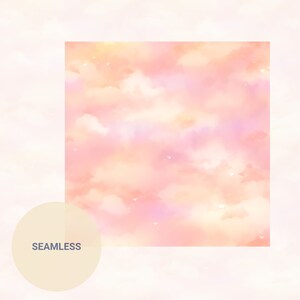 Seamless Sunset Sky Pattern Clouds Digital Paper Seamless Dreamy Sky ...