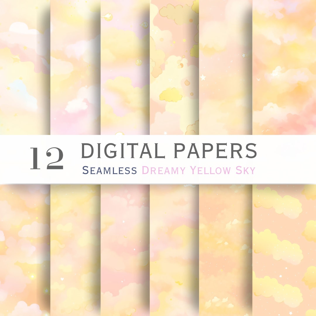 Seamless Clouds Pattern Digital Paper Seamless Dreamy Cloud Pattern ...