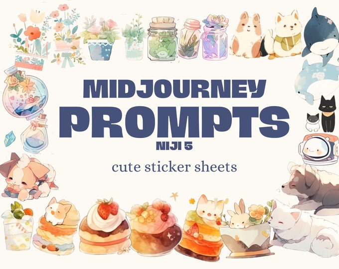 Midjourney Niji 5 Sticker Sheets Prompts AI Ultimate Stickers Sheets ...