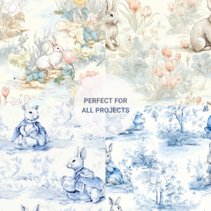 Seamless Beatrix Potter Toile De Jouy Inspired Pattern Potter Rabbit ...
