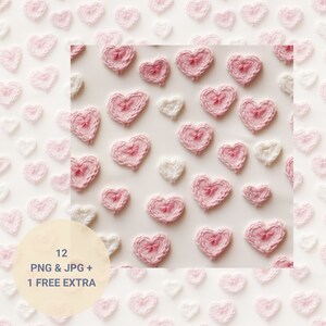 Seamless Knitted Hearts Embroidery Pattern Digital Download 3D Knitted ...