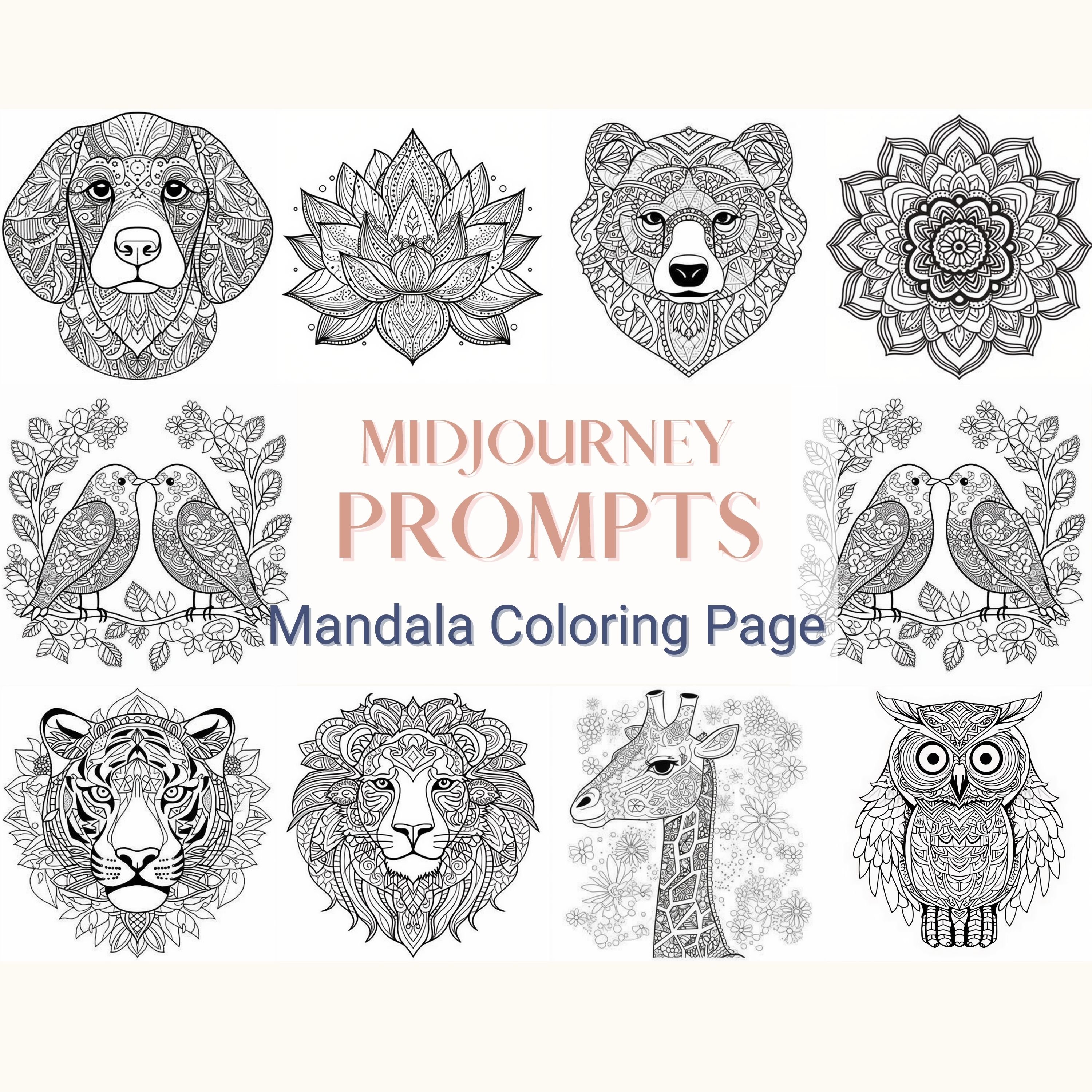 Midjourney Prompts for Coloring Page Mandala Theme Cute - Etsy