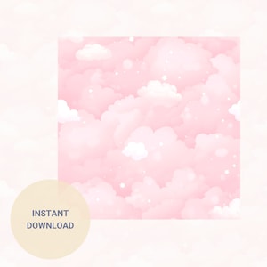 Seamless Clouds Pattern Digital Paper Seamless Dreamy Cloud Pattern ...