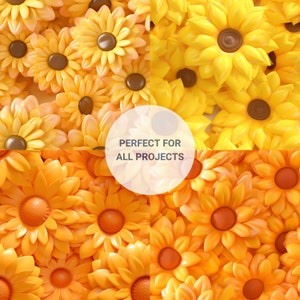 Inflatable Sunflowers Seamless Puffy Pattern Digital Download 3D ...