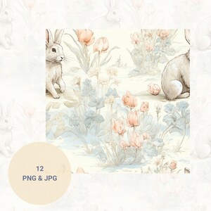 Seamless Beatrix Potter Toile De Jouy Inspired Pattern Potter Rabbit ...