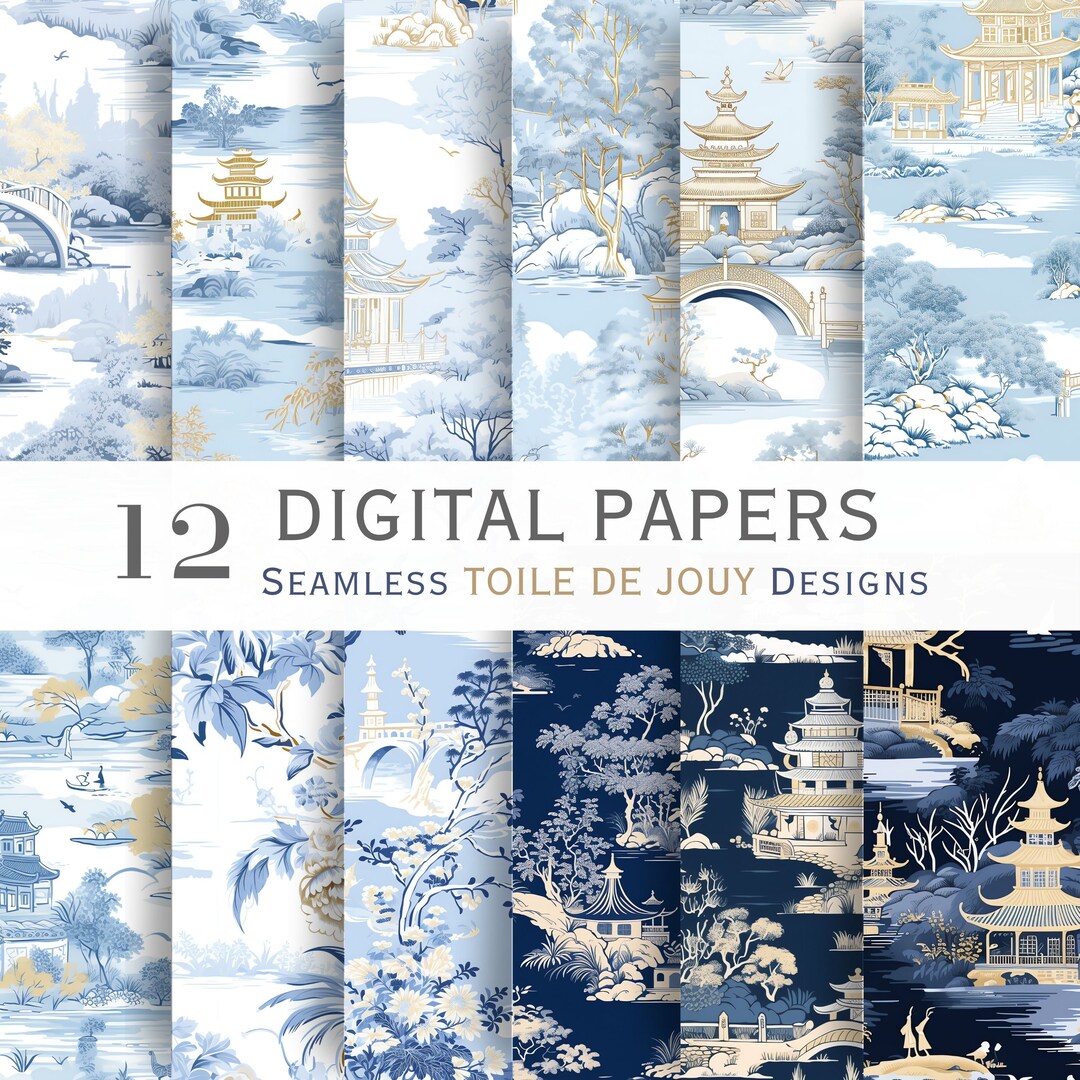 Seamless Gold Toile De Jouy Digital Paper Seamless French Pattern ...