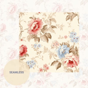 Seamless Beige Toile De Jouy Digital Paper Seamless French Pattern ...
