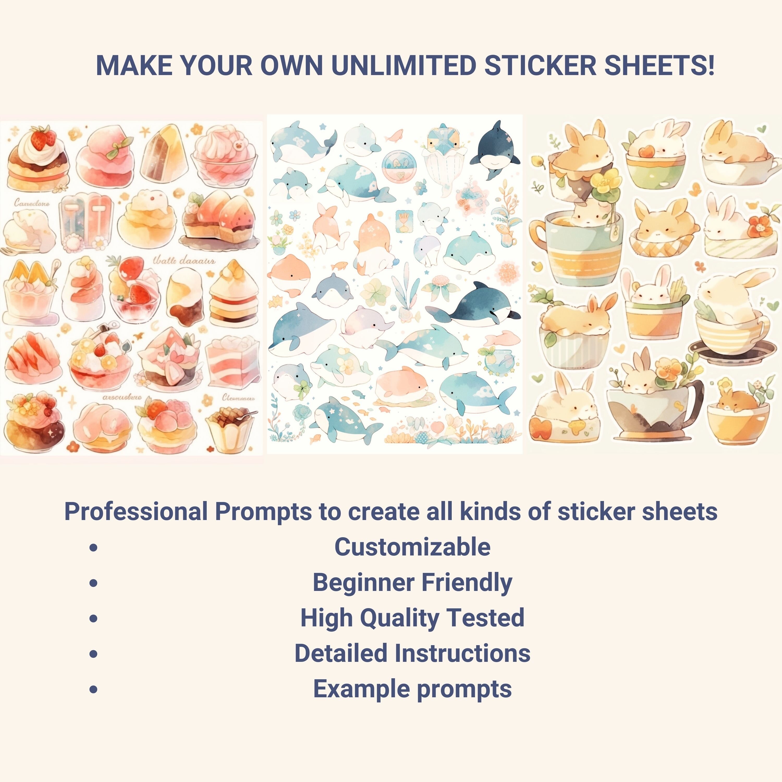 Midjourney Niji 5 Sticker Sheets Prompts AI Ultimate Stickers - Etsy