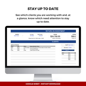 Real Estate Agent Number Tracker & Business Dashboard - With ROI and ...