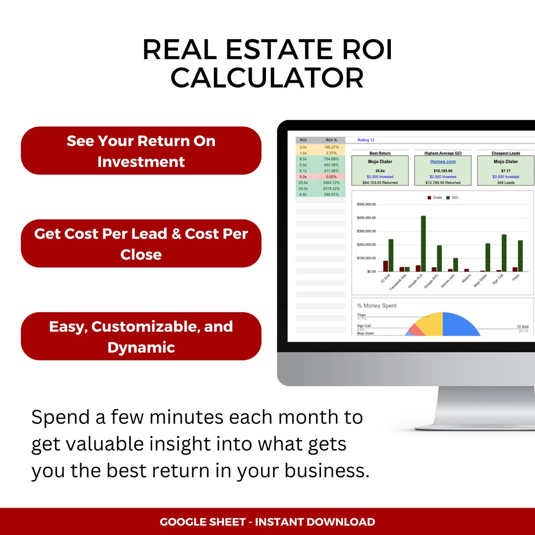 Real Estate ROI Calculator - Etsy
