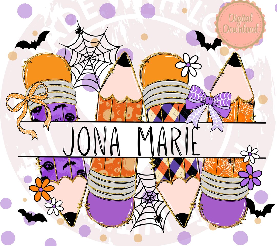 Personalized Halloween Teacher PNG | Pencil Ghost Sublimation Design ...