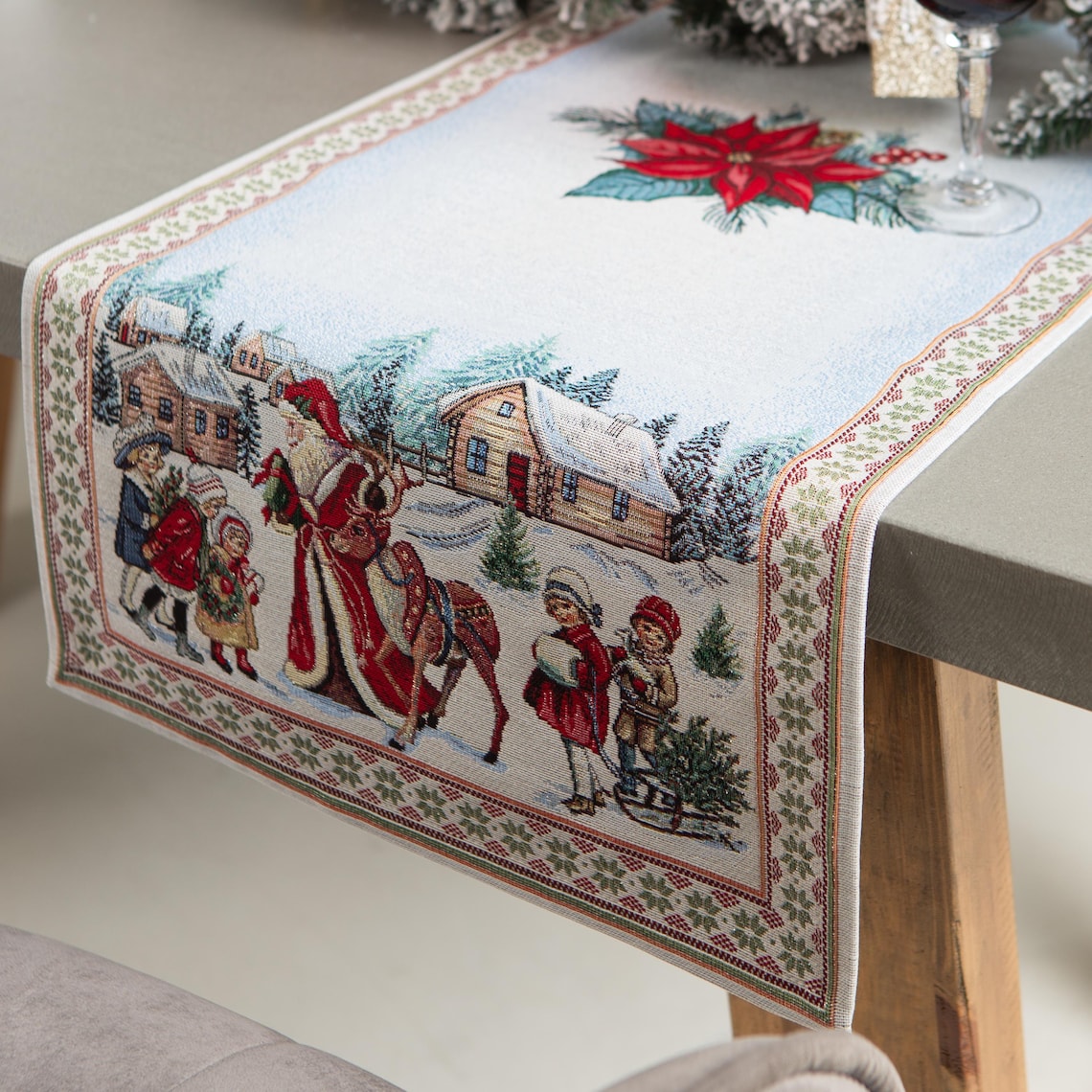 Tapestry Christmas Tablecloth 