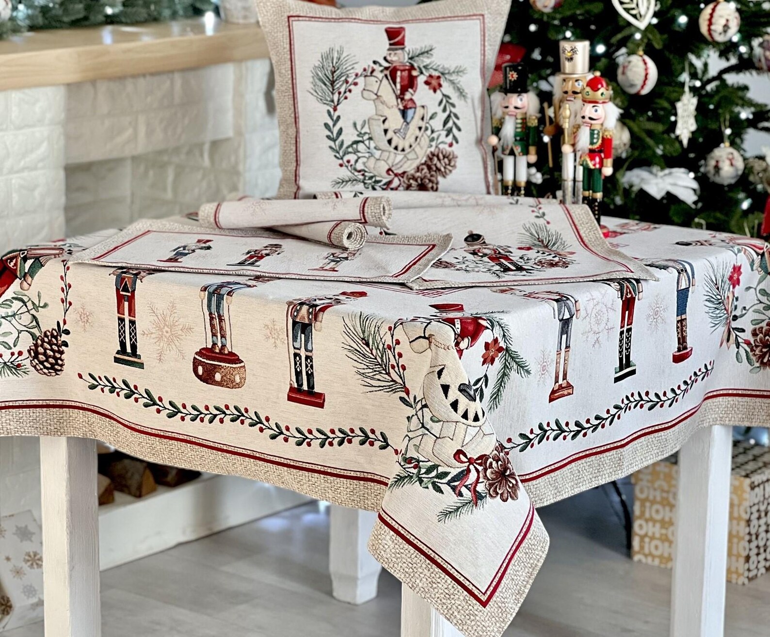 Tapestry Christmas Tablecloth "nutcracker". Christmas Table Linens ...