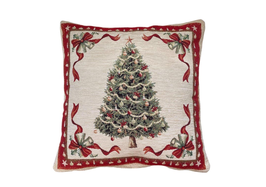 Tapestry Christmas Pillow Cover "decorated Christmas Tree" 45x45 Cm ...