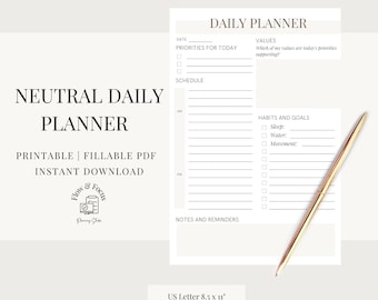 All Seasons Bundle Printable Daily Planner Page, Undated Planner, ADHD ...