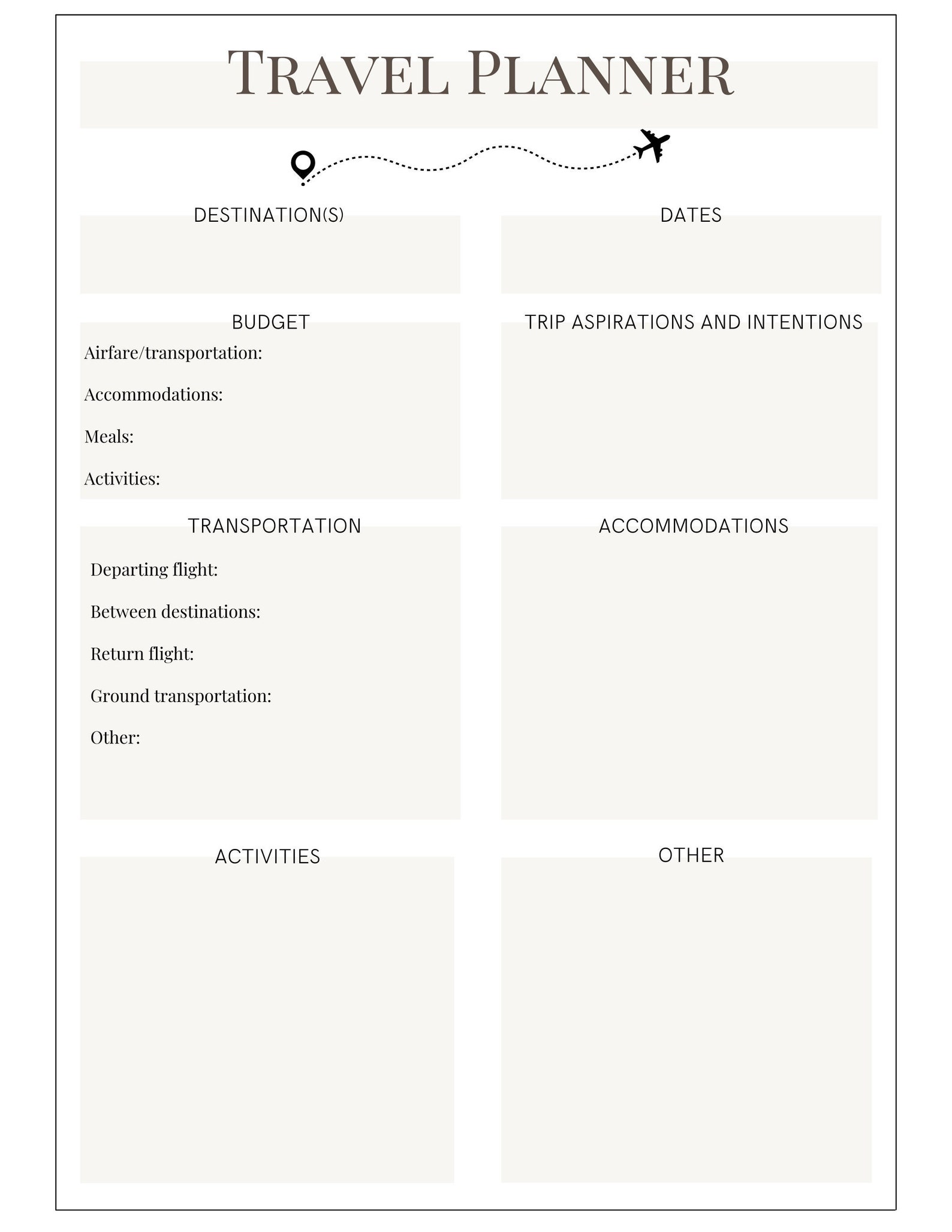Travel Planner Printable, Three in One Trip Planner, Packing Checklist ...