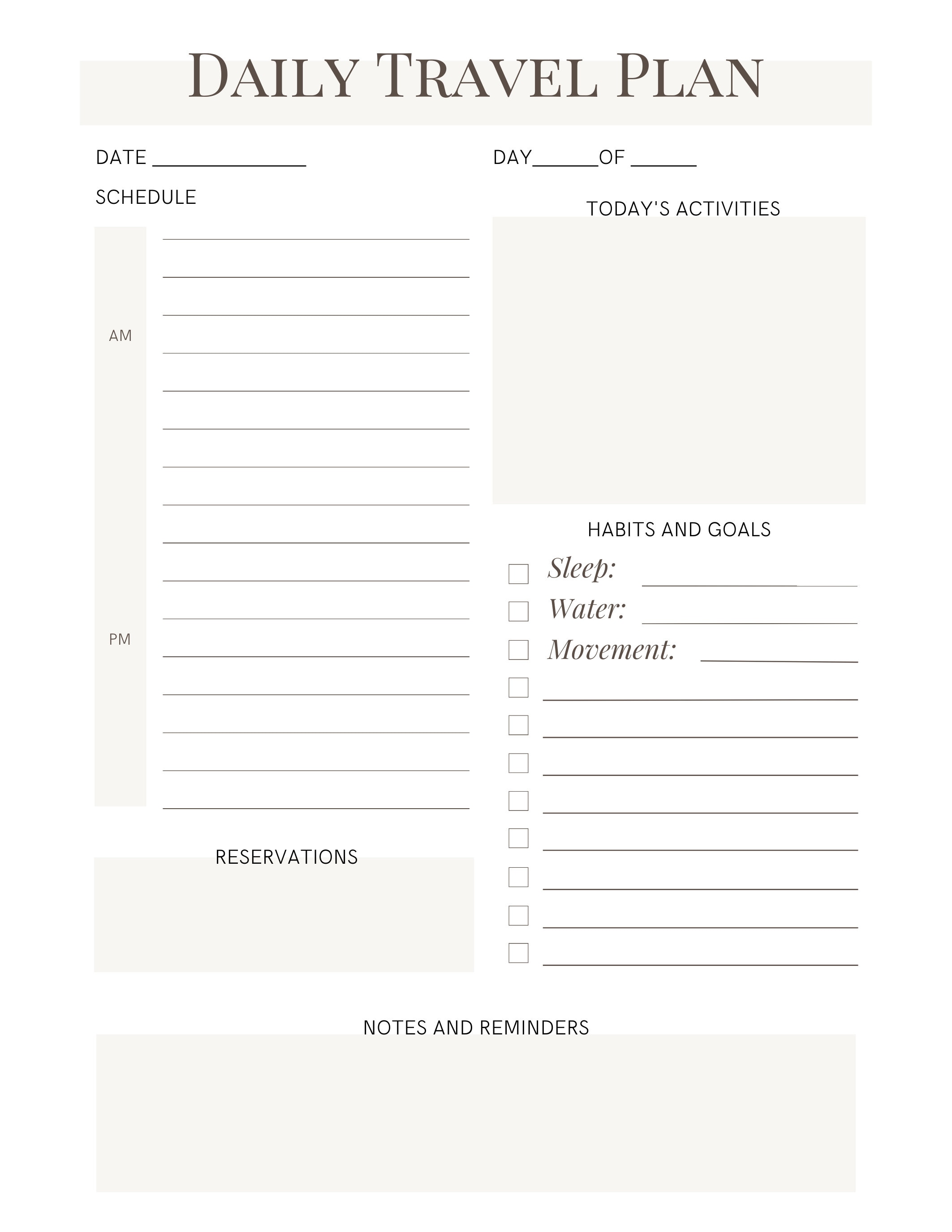 Travel Planner Printable, Three in One Trip Planner, Packing Checklist ...