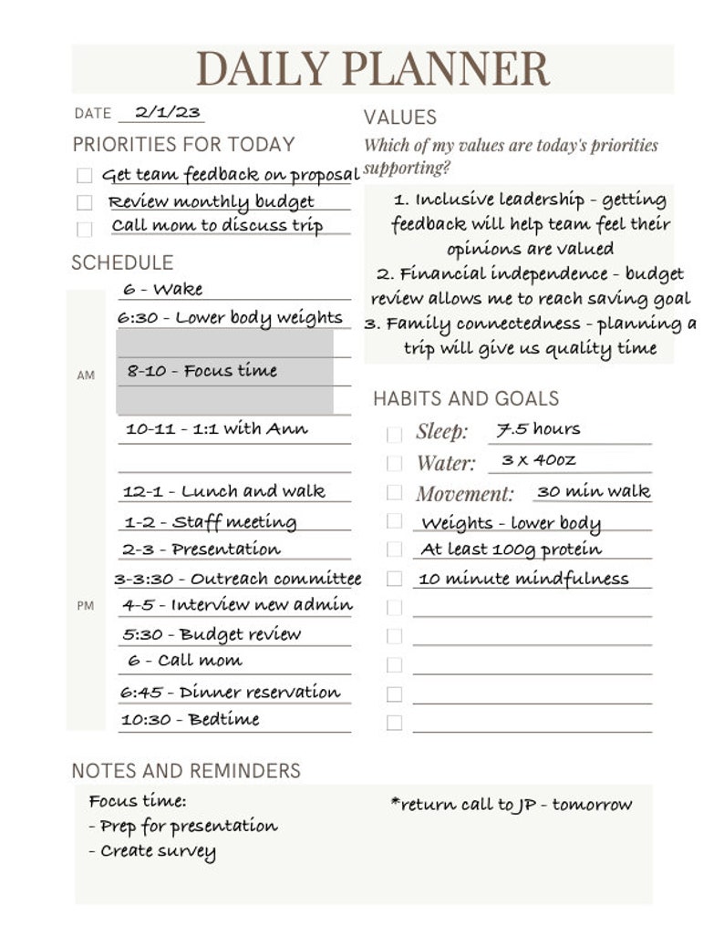 All Seasons Bundle Printable Daily Planner Page, Undated Planner, ADHD ...