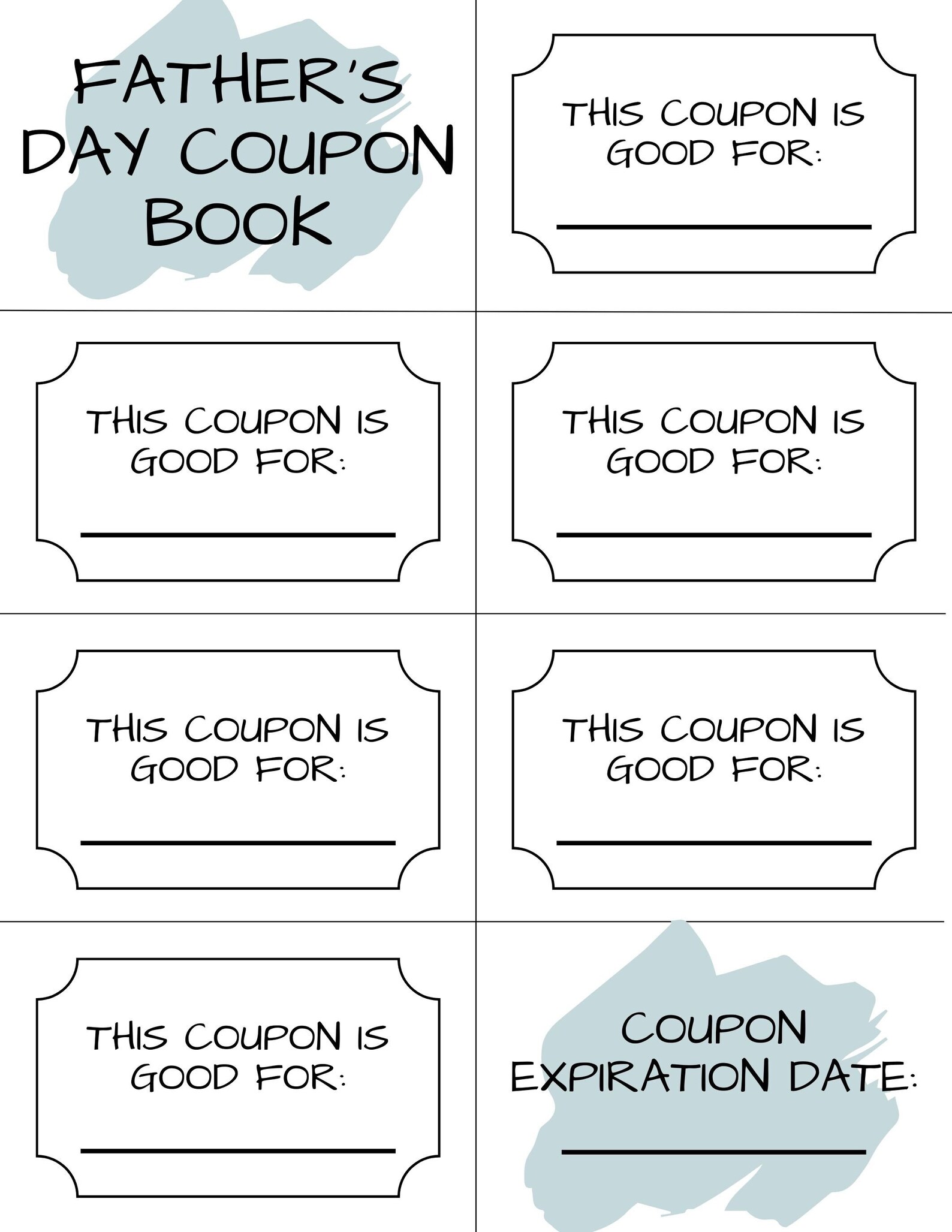 Fathers Day Coupon Book Digital Download With Accordion Fold - Etsy