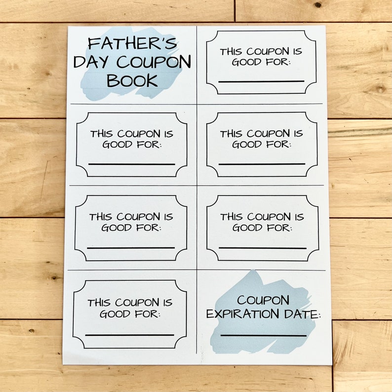 Fathers Day Coupon Book Digital Download With Accordion Fold - Etsy