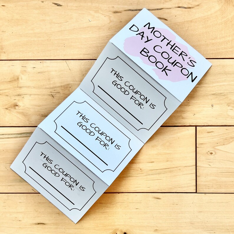 Mothers Day Coupon Book Digital Download With Accordion Fold - Etsy